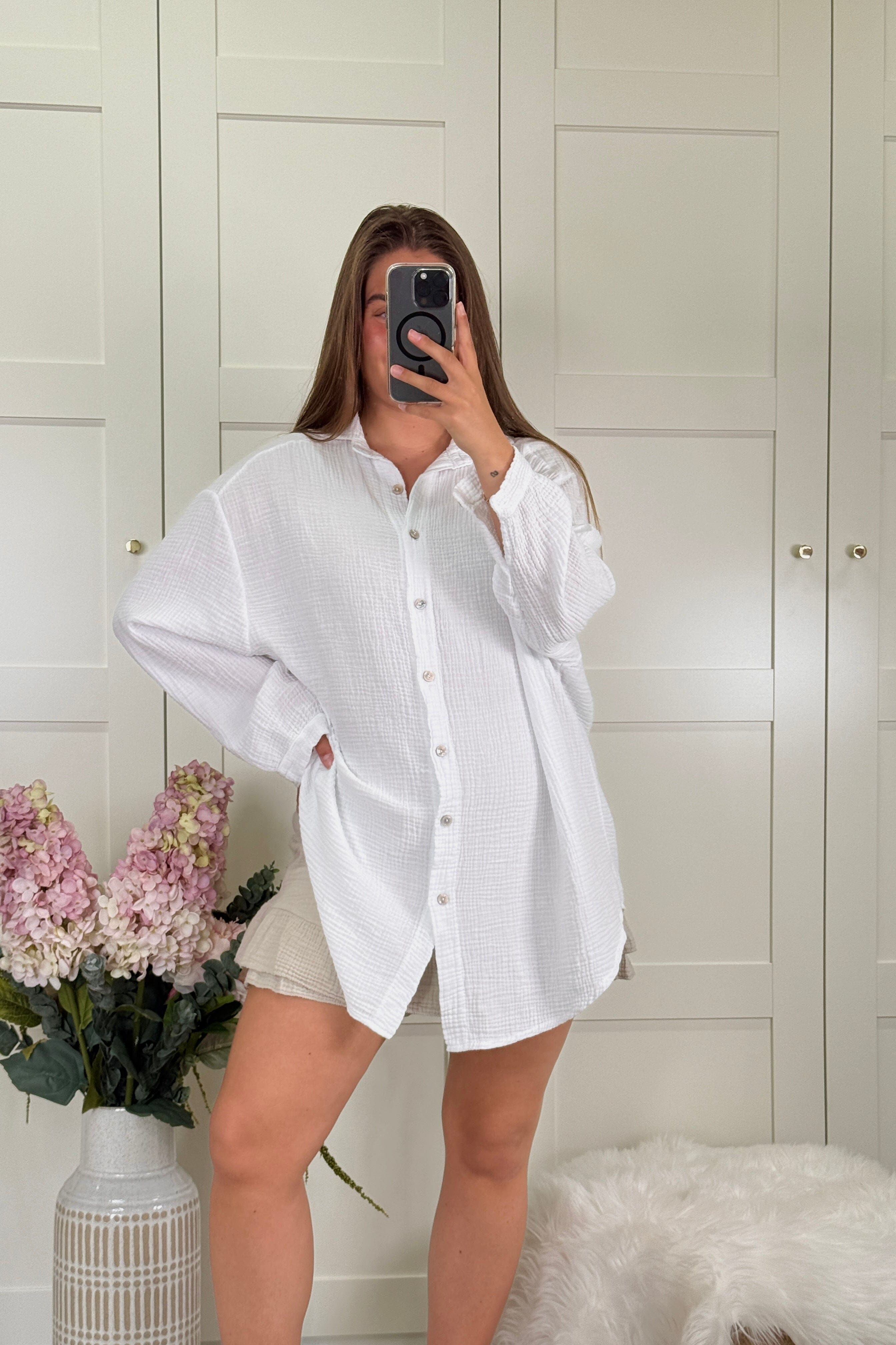 A-bee - Sara shirt Skjorte - White | 100% bomuld | Hvid