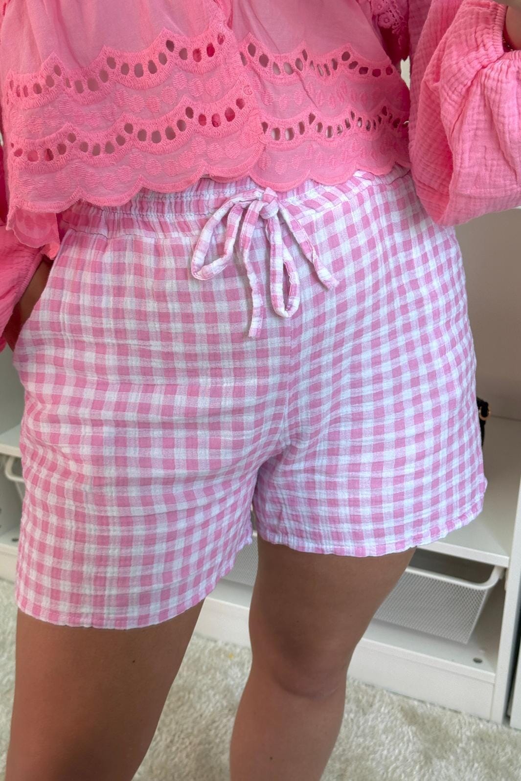 A-bee - Sofie Shorts- Pink | Børn | Ternet | Bomuld