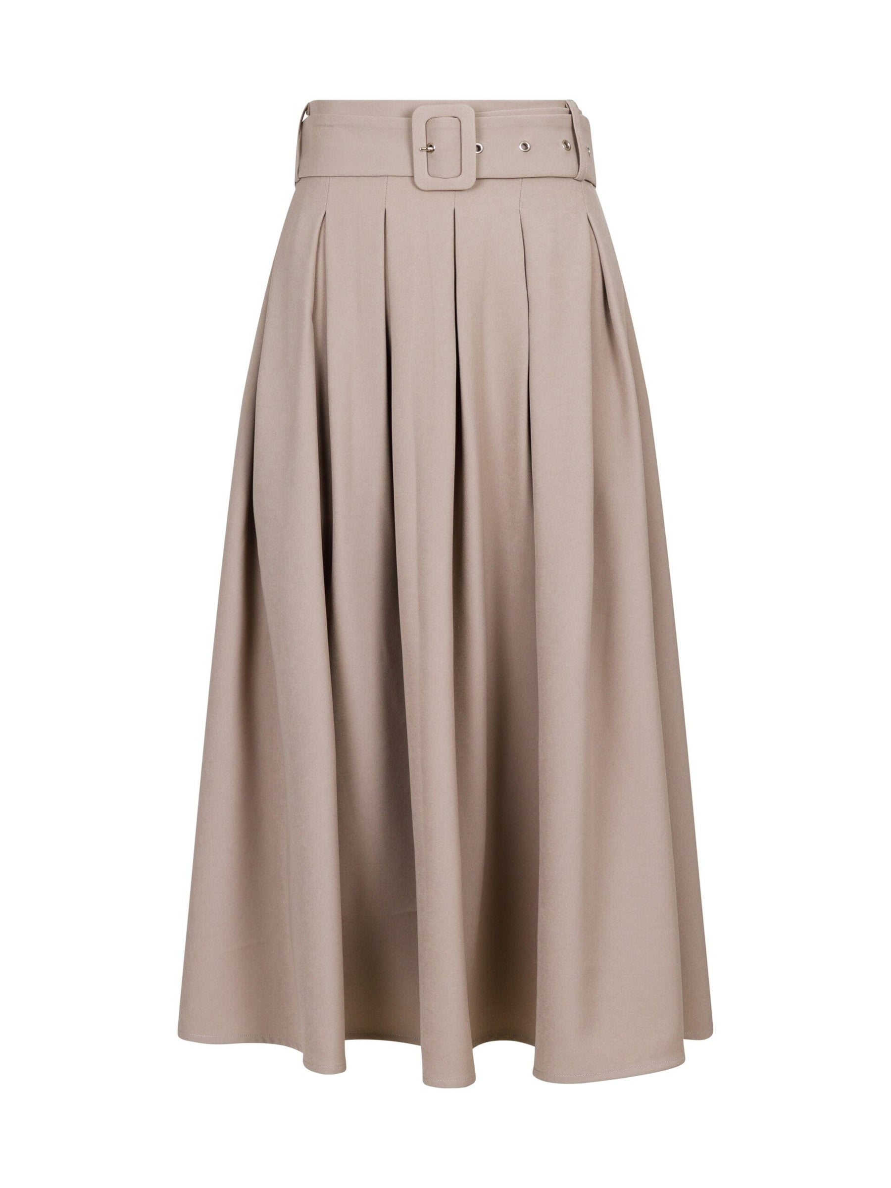 Valentin Studio - Pleated Skirt - Sand | Høj talje