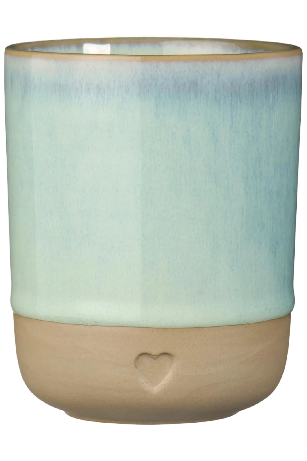Ib Laursen - Krus u/hank Heart mat brunt ler m/lysegrøn kant 190 ml