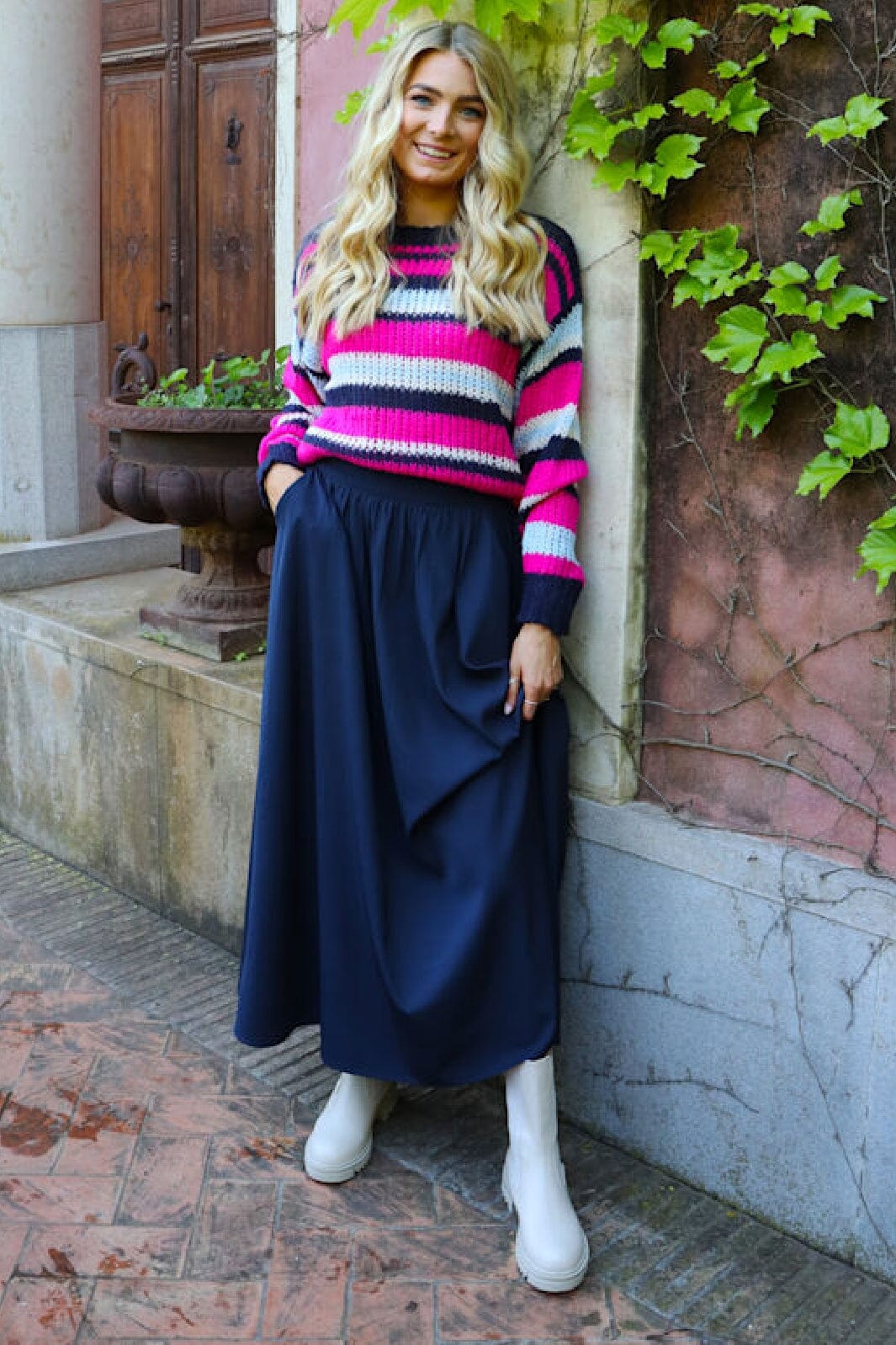 Liberte - Frede Long Skirt 22112 - Navy | Lang