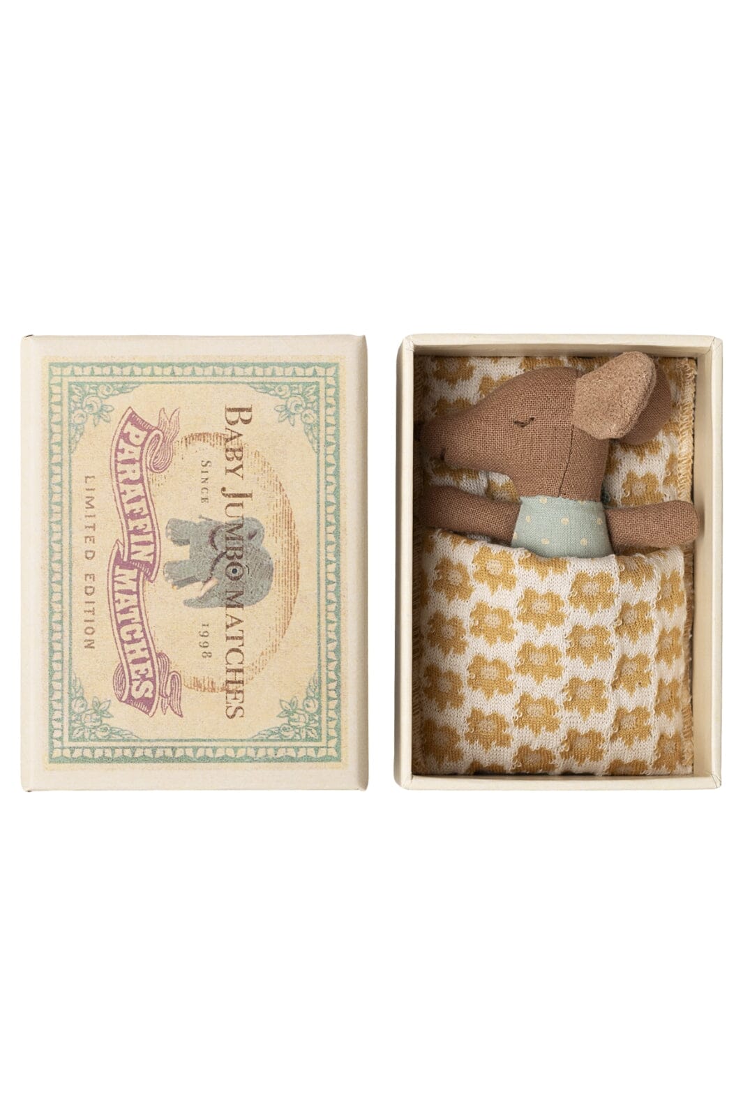 Køb Maileg - Sleepy Wakey Baby Mus I Tændstikæske - Blå - Baby Mouse