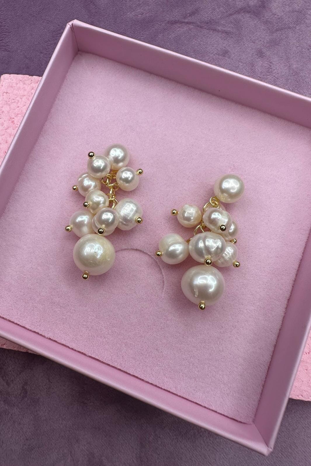Mellow Moon - Pearl Drops Earring - Forgyldt | Køb her